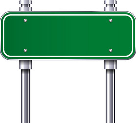 Blank green traffic road sign on white Royalty Free Vector
