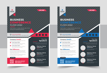 Creative conference flyer design template Vector Image