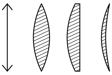 Schematic mark of divergent lenses Royalty Free Vector Image