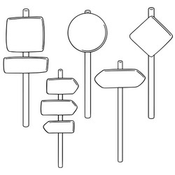 Set of direction post Royalty Free Vector Image