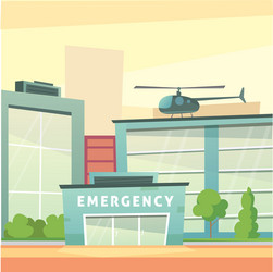Hospital building cartoon modern Royalty Free Vector Image