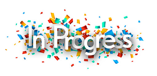 In progress paper word sign with colorful Vector Image