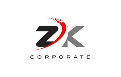 Creative gold letters zk z k logo with leading Vector Image