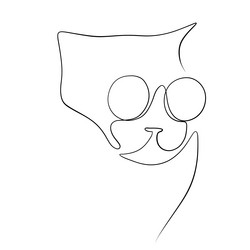 Continuous drawing of lines line art cat head Vector Image