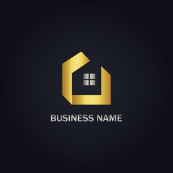 House icon gold logo Royalty Free Vector Image