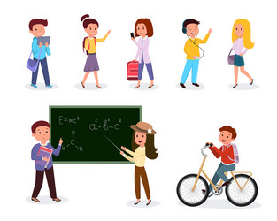 School stationery for pupils to study mathematics Vector Image