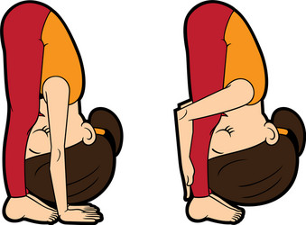 Yoga asana set monkey variations Royalty Free Vector Image