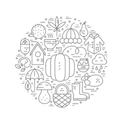 Autumn icons collection Royalty Free Vector Image
