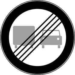 End of the overtaking prohibition zone Royalty Free Vector