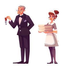 Hotel staff uniform set Royalty Free Vector Image