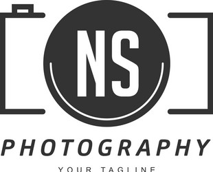 Ps letter logo design with camera icon Royalty Free Vector