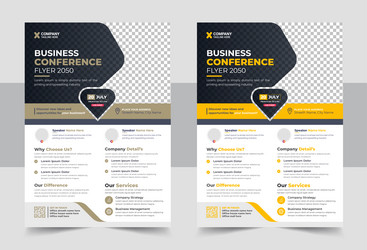 Creative conference flyer design template Vector Image