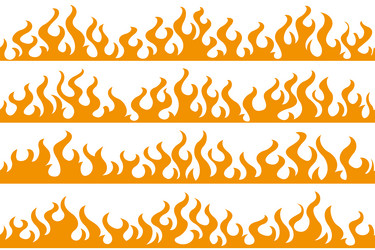Fire flame frame borders Royalty Free Vector Image