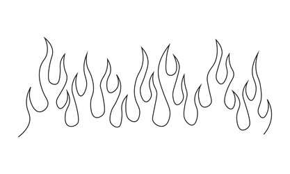 Minimalist silhouette of flame one line drawing Vector Image