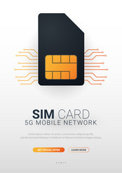 Mobile sim card network technology Royalty Free Vector Image