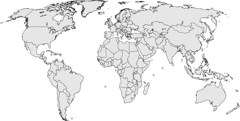 Simplified world map divided to continents simple Vector Image