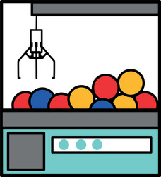 Game machinery set car race and claw for toys Vector Image