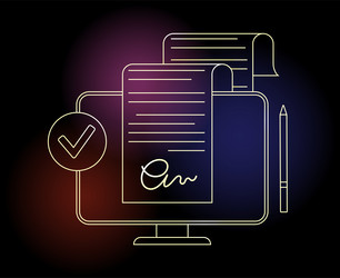 Concept electronic signature signing Royalty Free Vector