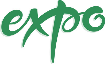 Expo text lettering inscription Royalty Free Vector Image