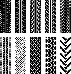 Set of multiple car tire or truck tyre patterns Vector Image