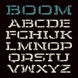 Rectangular serif font in the style of college Vector Image