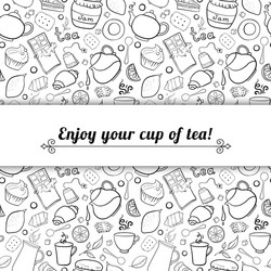Tea and sweets background Royalty Free Vector Image