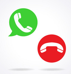 Accept and decline call or red and green yes Vector Image