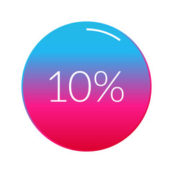 10 percent chart symbol percentage infographic Vector Image