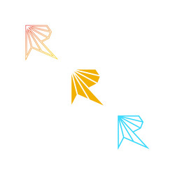 Alphabet letters initials logo rr r r and p Vector Image