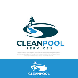 Swimming pool cleaning service logo design Vector Image