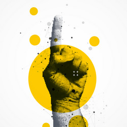 Hand pointing sign direction pointer halftone Vector Image