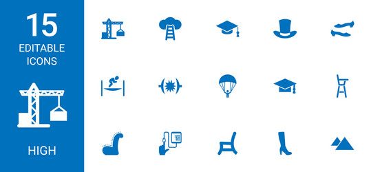 33 high icons Royalty Free Vector Image - VectorStock