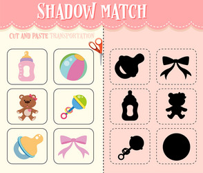 Shadow match game for kids Royalty Free Vector Image