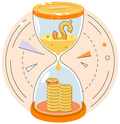 Time and money deferred payment financial system Vector Image