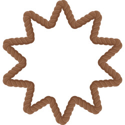 Brown rope sparkle star frame Royalty Free Vector Image