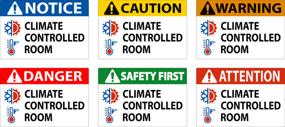 Door safety sign keep doors closed climate Vector Image