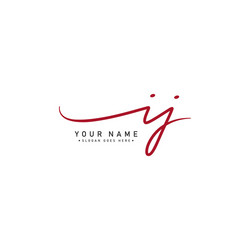 Initial letter ij logo - hand drawn signature Vector Image