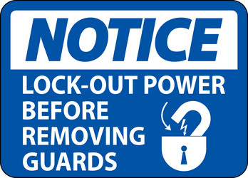 Notice lock-out power label on white background Vector Image
