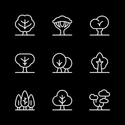 Set icons of trees Royalty Free Vector Image - VectorStock