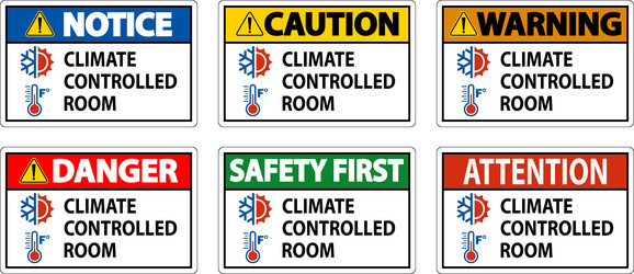 Door safety sign keep doors closed climate Vector Image