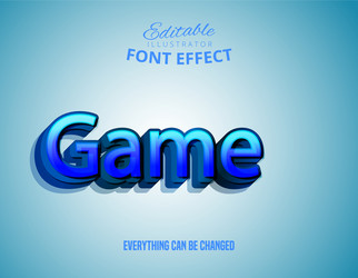 Game text editable font effect Royalty Free Vector Image