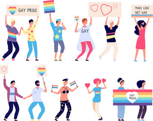 Hands hold rainbow flags hearts lgbt symbol Vector Image