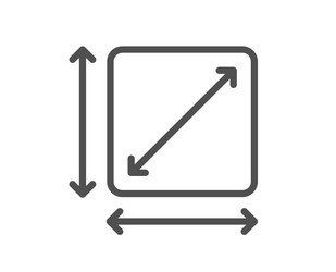 Square area line icon room dimension sign Vector Image