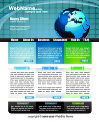 Technology website template Royalty Free Vector Image