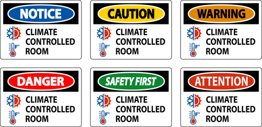 Door danger sign keep doors closed climate Vector Image