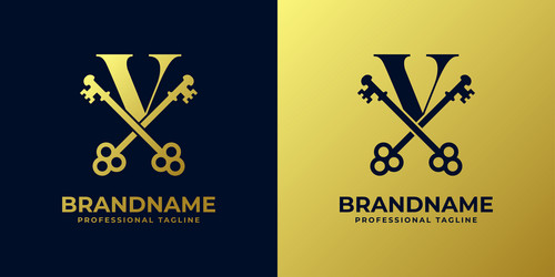 Letter v key logo Royalty Free Vector Image - VectorStock