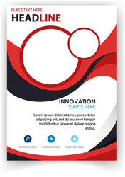 Poster abstract red design circle template Vector Image