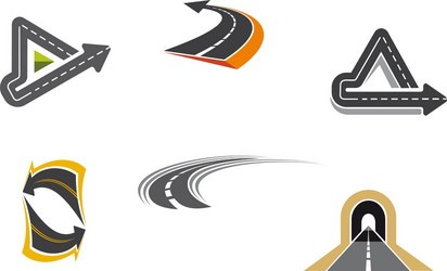 Road signs and symbols set Royalty Free Vector Image