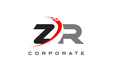 Creative gold letters zr z r logo with leading Vector Image