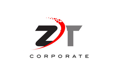 Creative gold letters zt z t logo with leading Vector Image